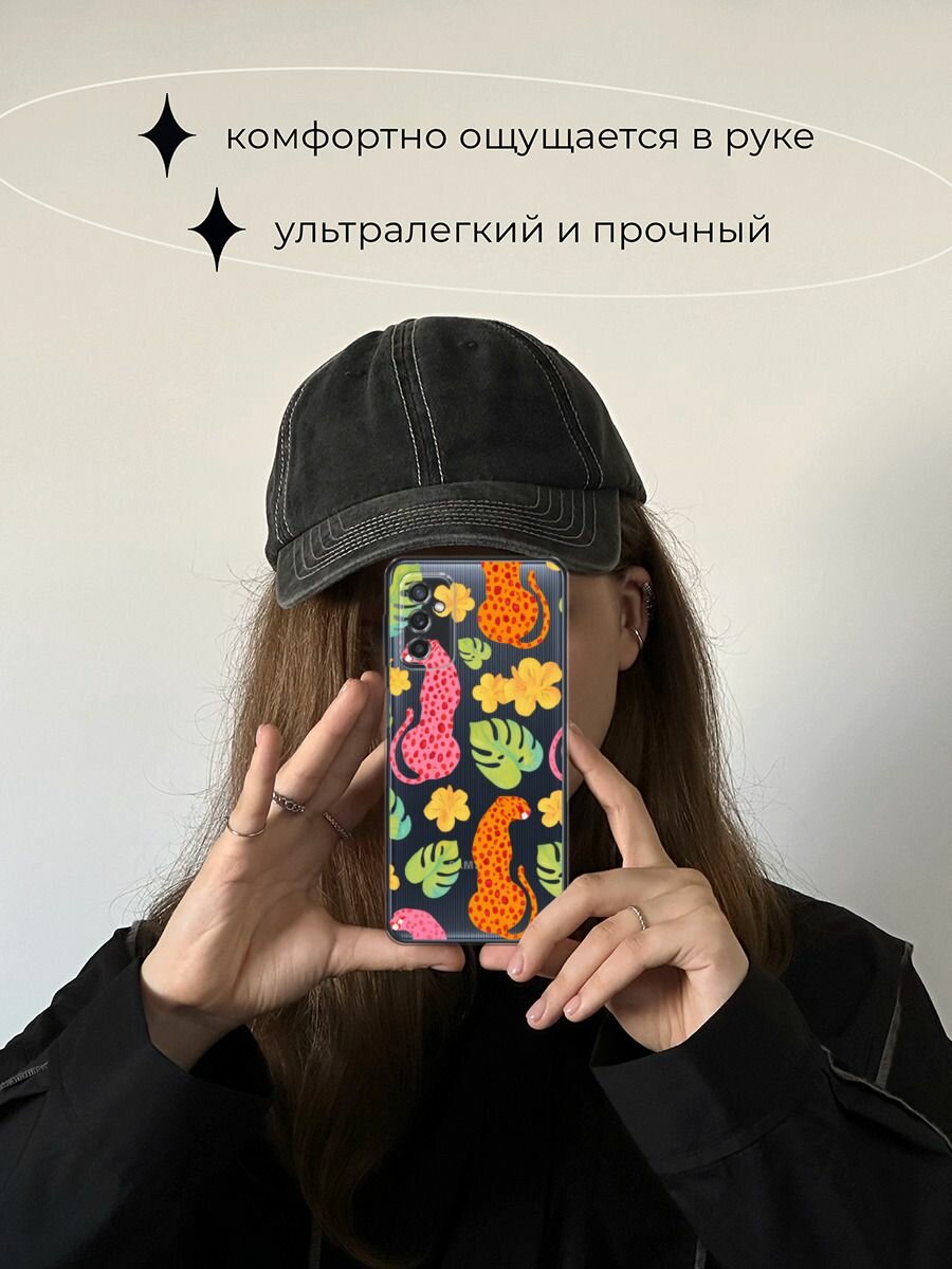 Чехол на Samsung Galaxy M52 / Самсунг Галакси M52 с принтом "Экзотика", прозрачный — фото 1