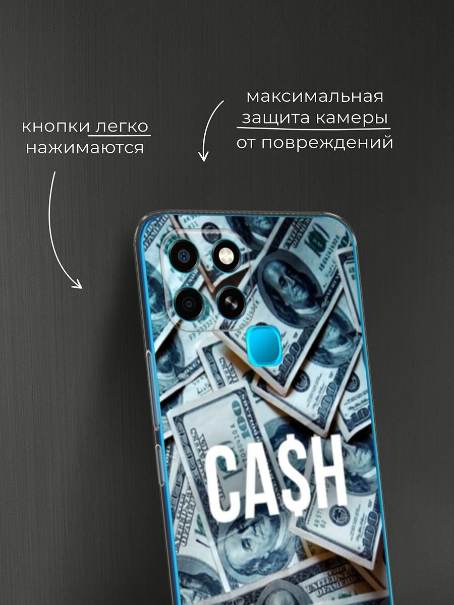 Чехол на Infinix Smart 6 / Инфиникс Смарт 6 с принтом "Cash" — фото 1