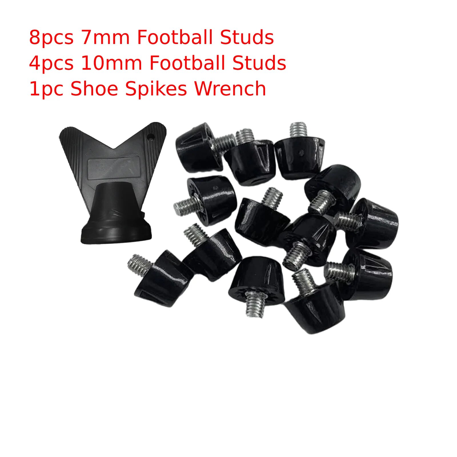Шипы для футбольных бутсов 12 шт. M5 7мм 10мм Черный, black
