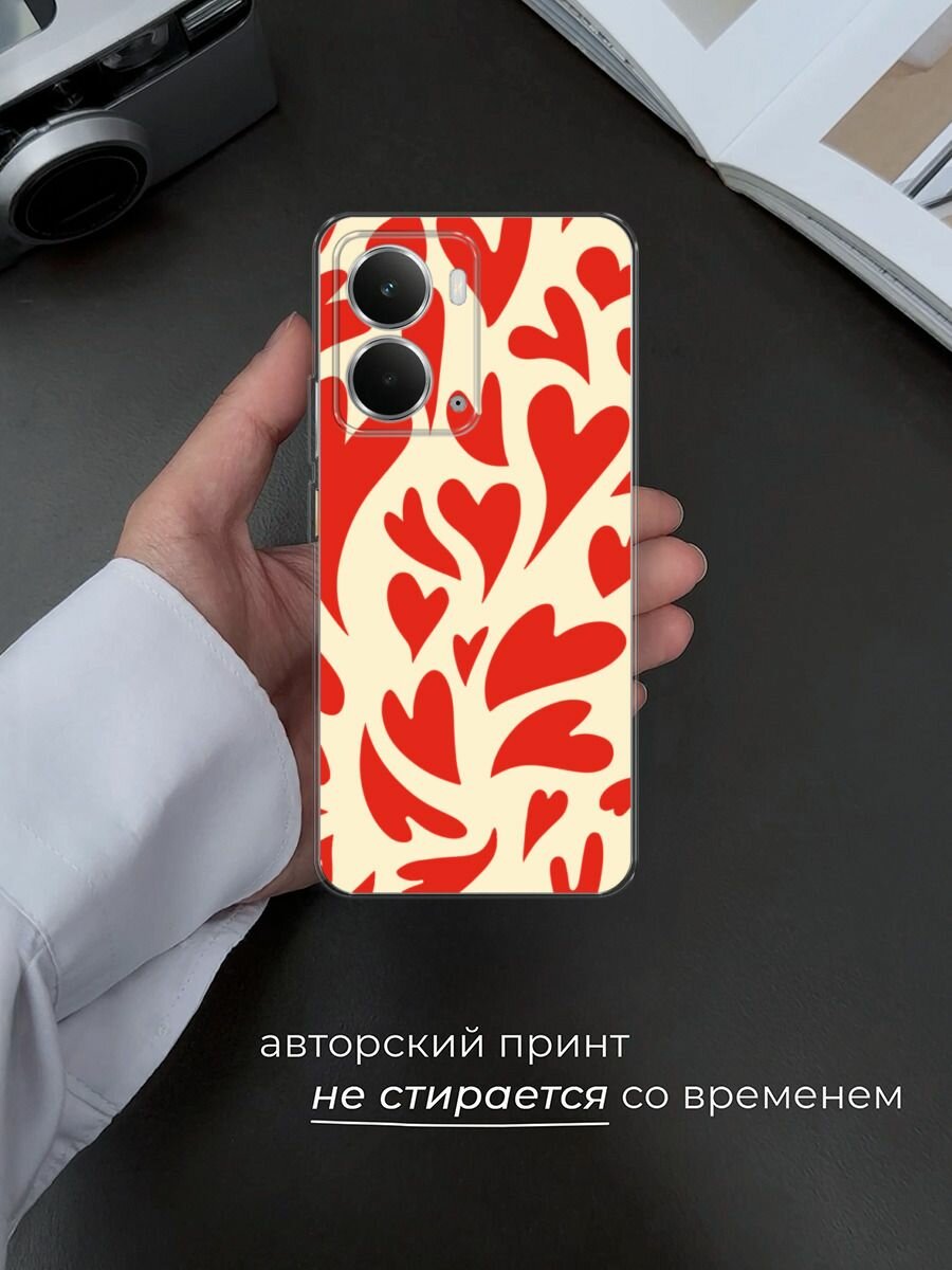 Чехол на Realme P3 5G / Реалми P3 5G с принтом "Crazy hearts 1 - 14 февраля" — фото 1