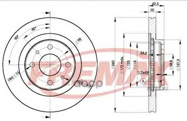 Диск тормозной передний! Lada 2112/Kalina/Priora 2170 FREMAX арт. BD1073