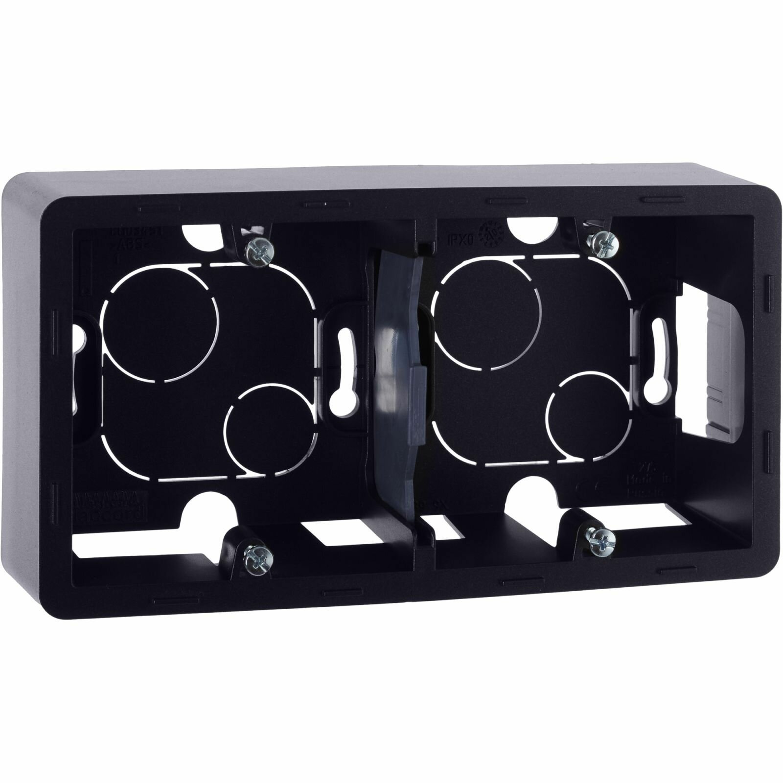 Распределительная коробка IEK INSPIRIA, двухместная, антрацит