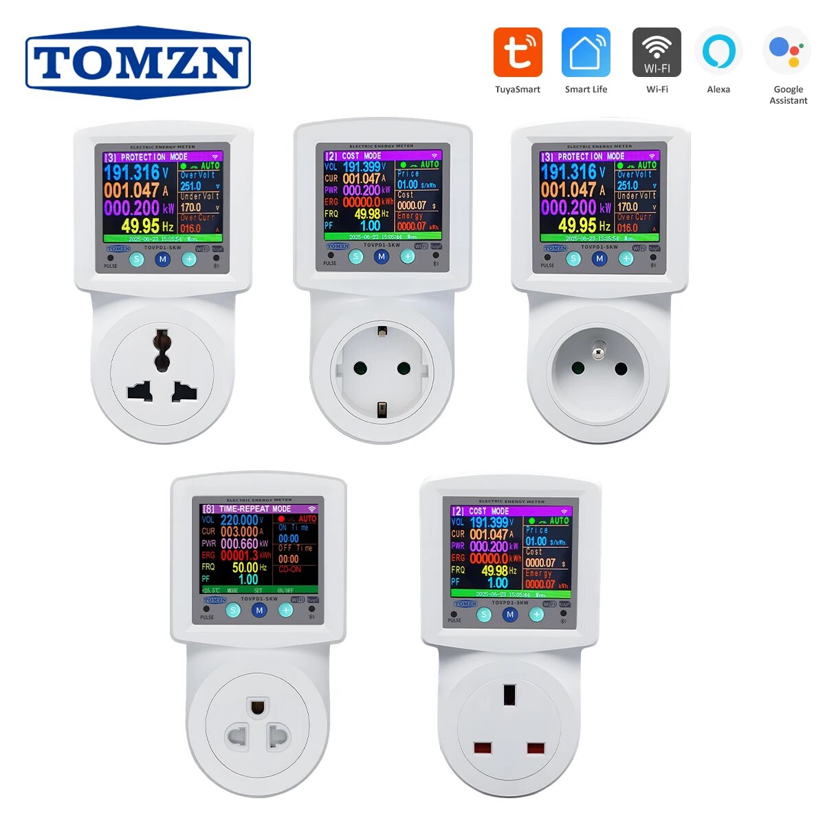 Умная розетка Томзн WiFi, 16А, EU-EU Socket
