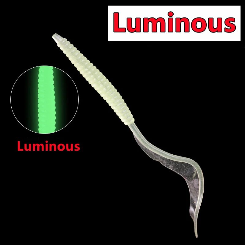 1-12 шт, мягкие приманки для рыбалки с длинным хвостом, 14 см/6,7 г, силиконовая резьба с винтовой резьбой, наживка с серпом хвостом, искусственная бионика, эластичный червь, приманка для плавания