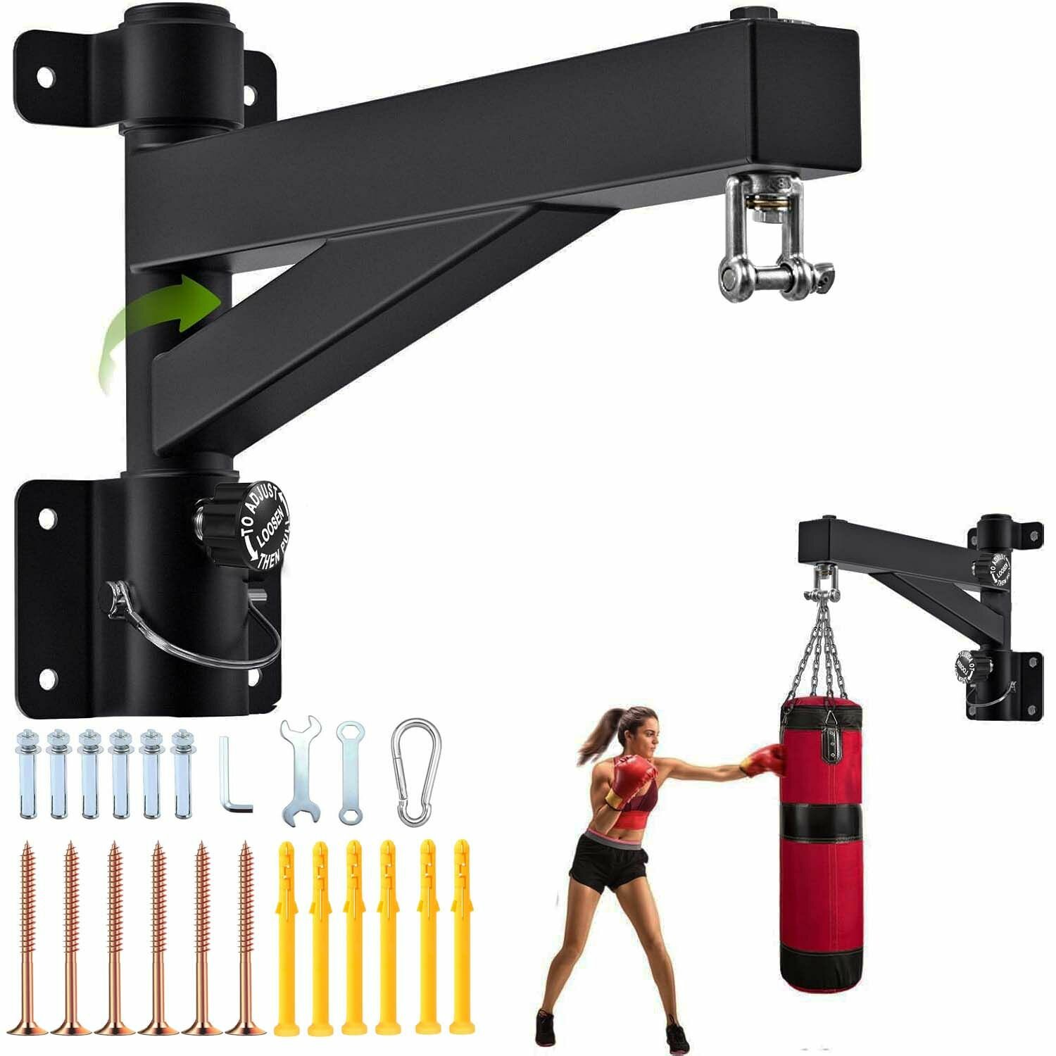 Кронштейн настенный для боксерской груши и мешка с вылетом 43-63см, нагрузка до 363 кг настенный