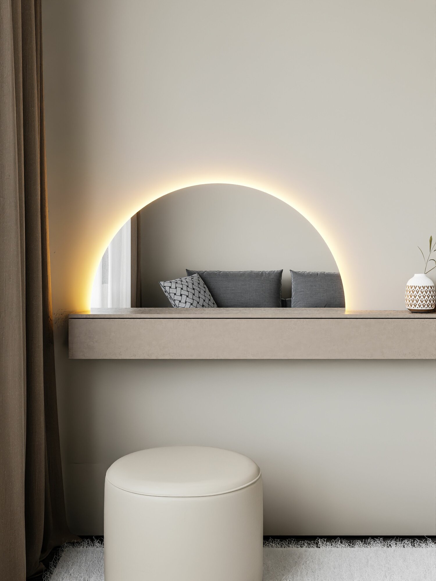 Зеркало настенное 90х45 см. BLX MIRROR М8 фигурное с подсветкой теплый свет 3000К