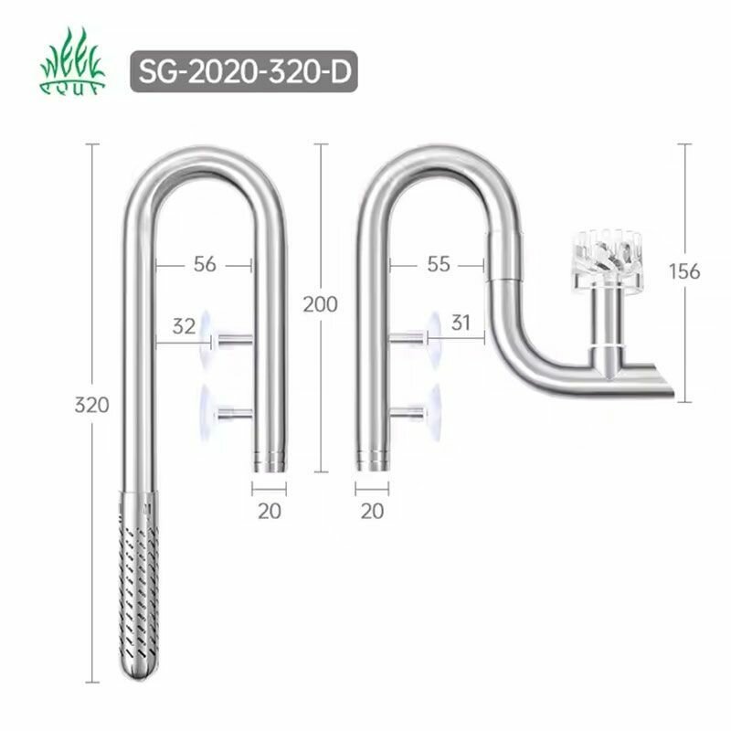 WEEK AQUA SG-2020-320D Нержавеющая сталь Лили Пайп (Lily Pipe) комплект трубок забора и возврата воды со скимером 20 мм