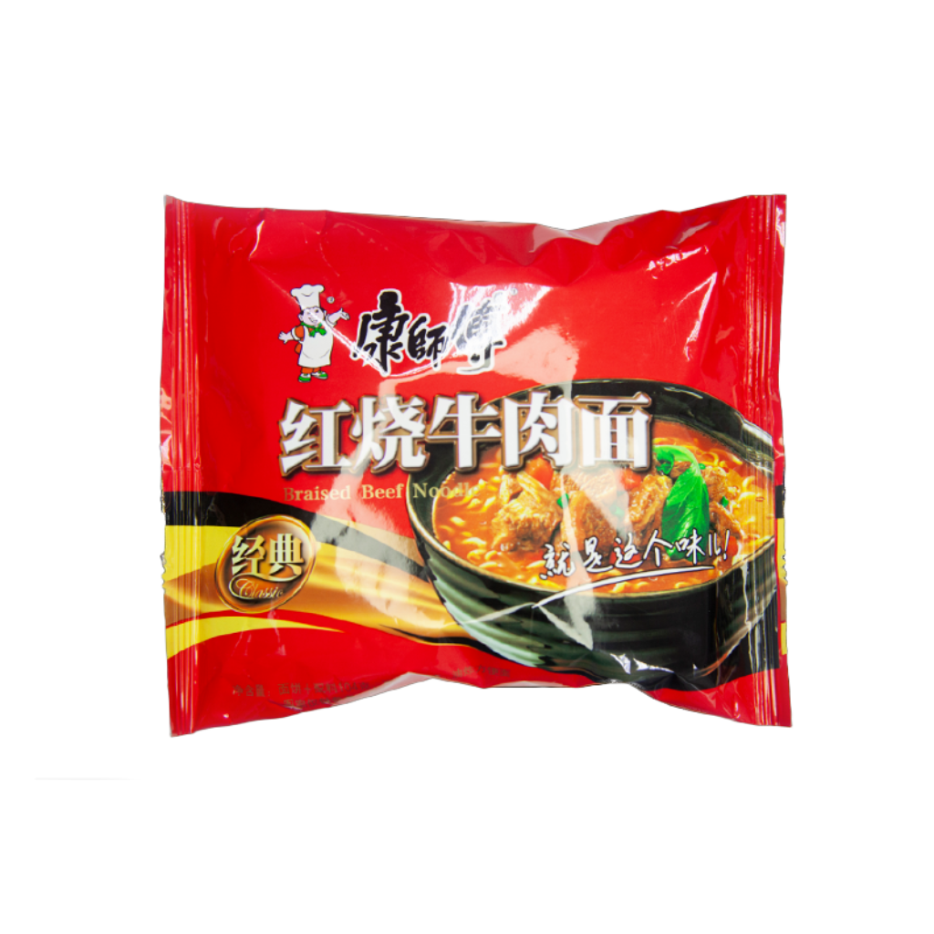 Лапша быстрого приготовления Kangshifu со вкусом тушеной говядины 103 г, Китай