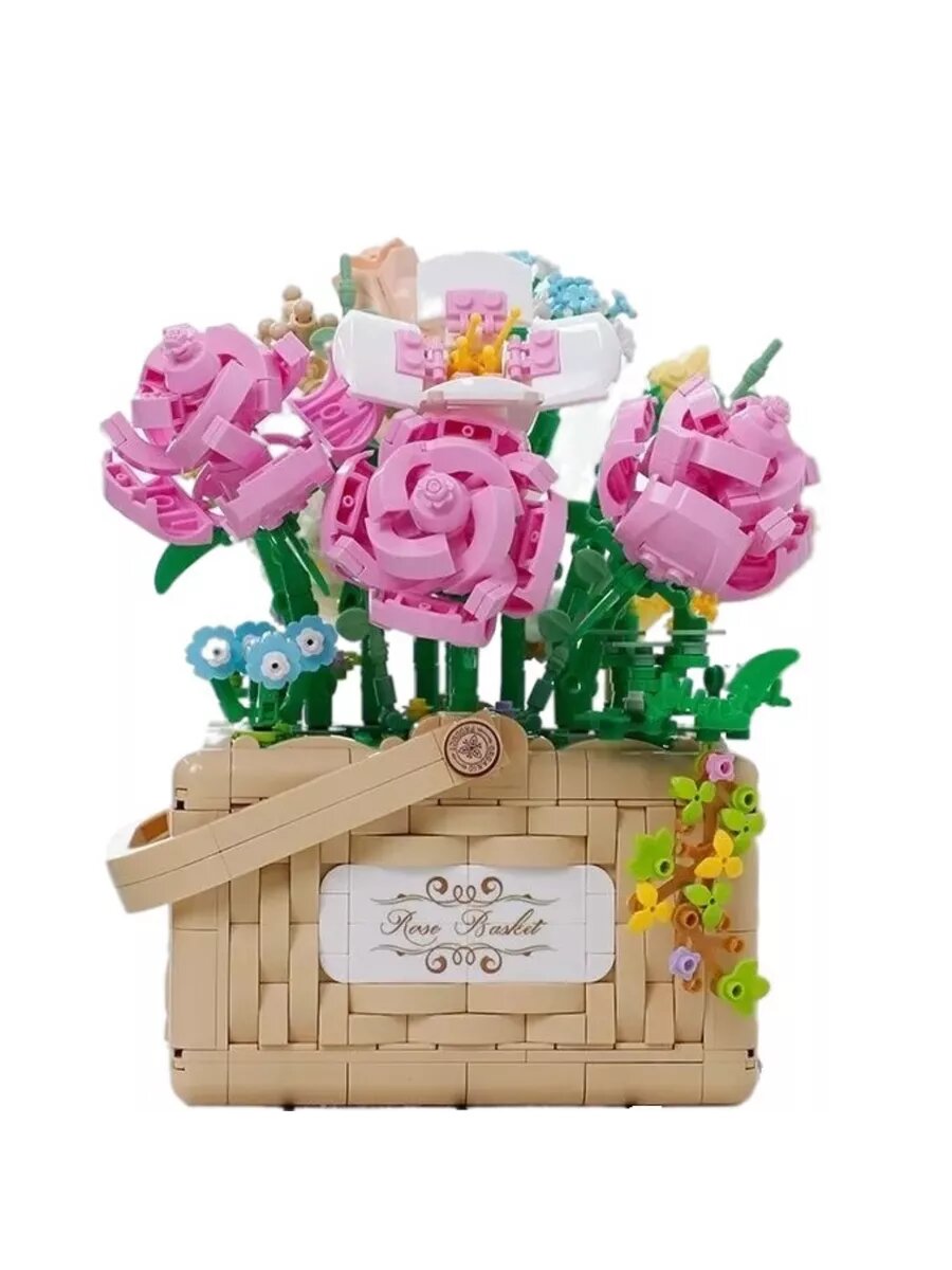 Конструктор Balody 3D Корзина с розами BA21071, 1277 деталей, 6+
