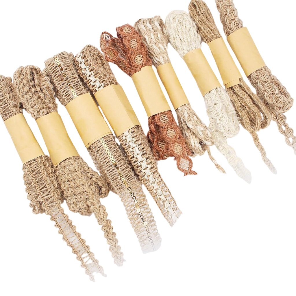 Натуральные веревки из конопли, 9 шт, упаковочные ленты для подарков
