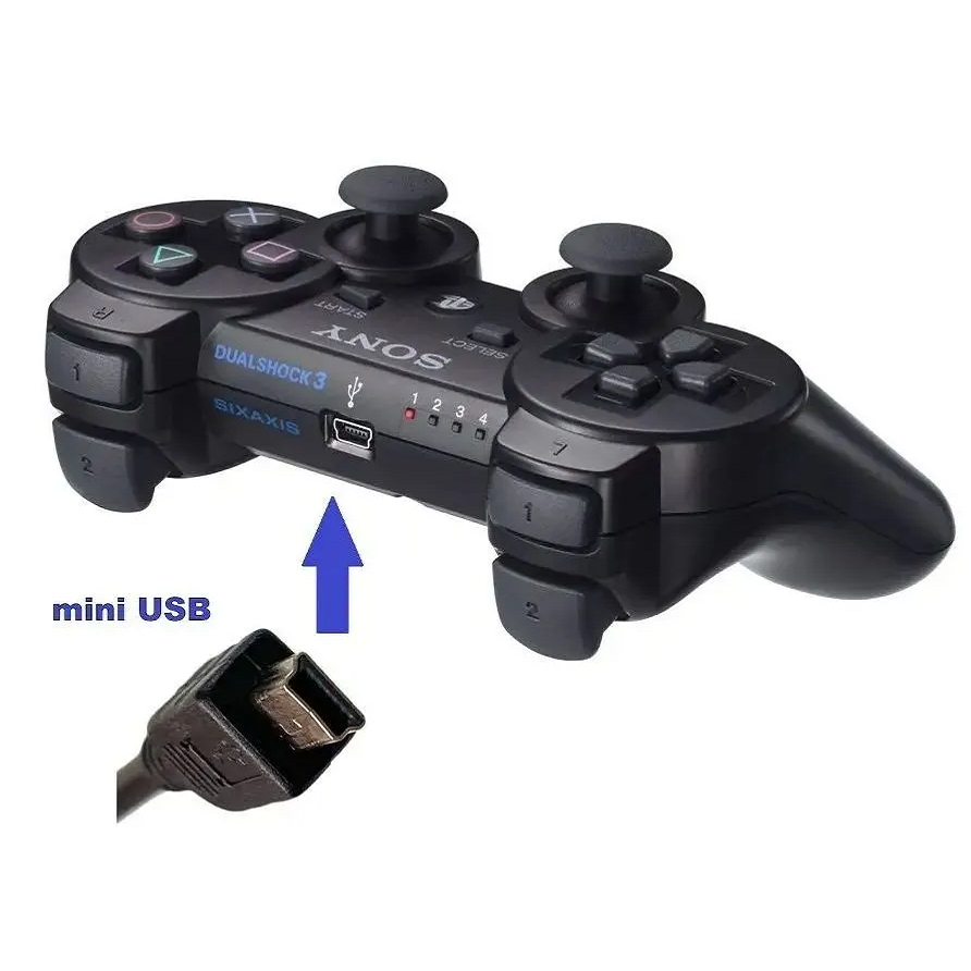 Кабель для игры и зарядки геймпада (джойстика) PS3, USB - mini USB, 1 м