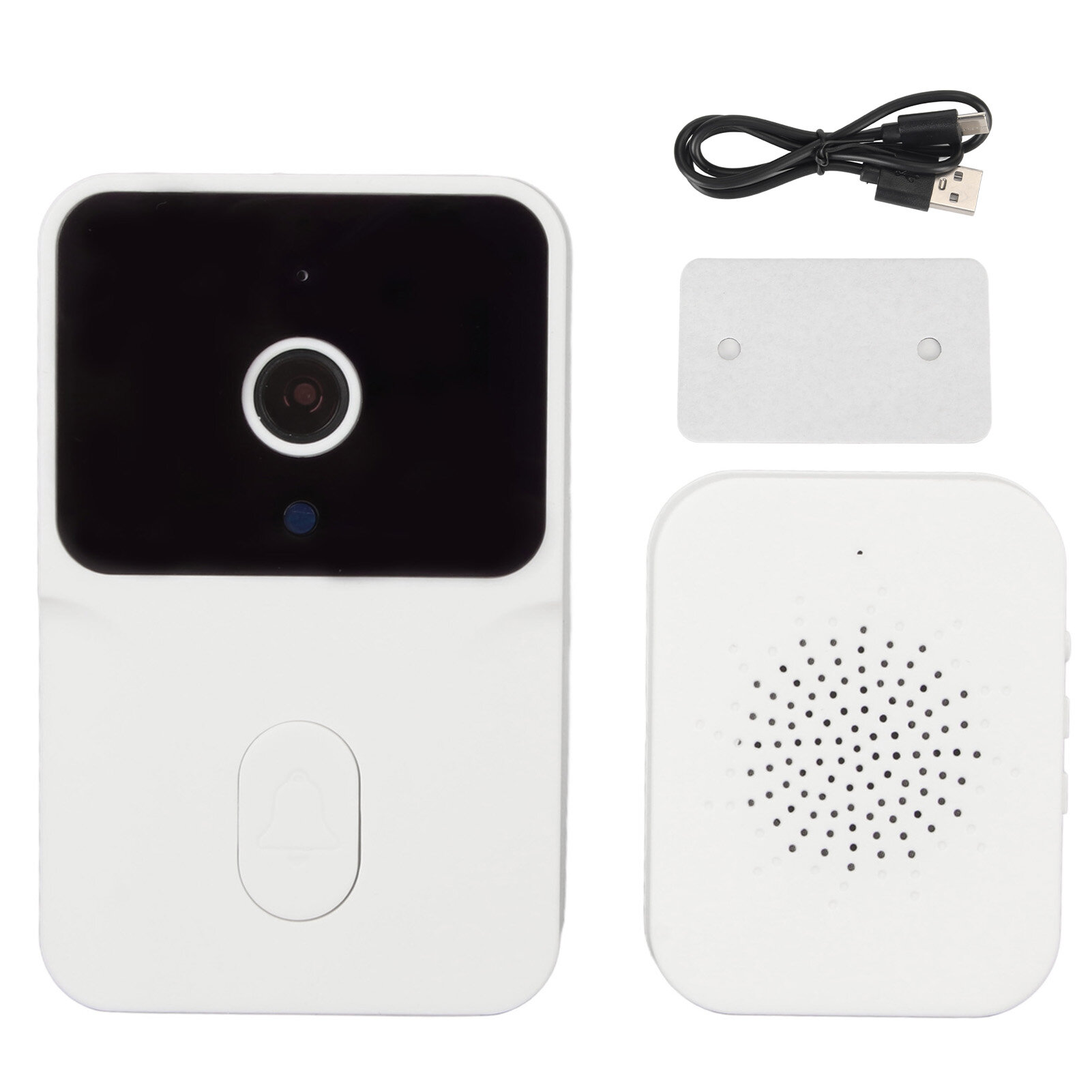 WiFi видеодомофон HD 1080p, ИК ночное видение, дистанционный визуальный дверной звонок для дома, белый