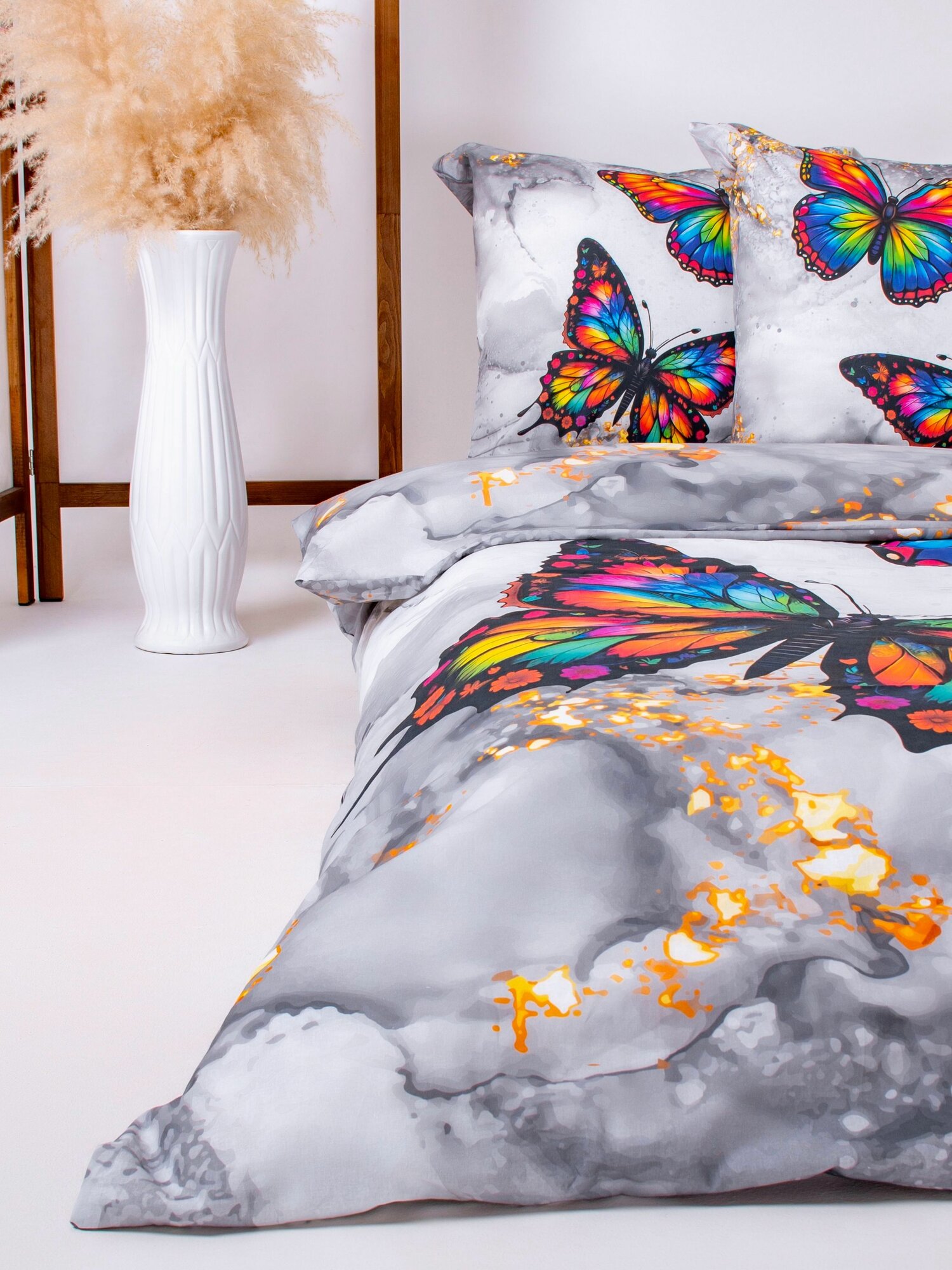 Комплект постельного белья Аlice Textile (купонный) - "Бабочки": 1,5 - спальный, нав. 70х70, (поплин, 100% хлопок)