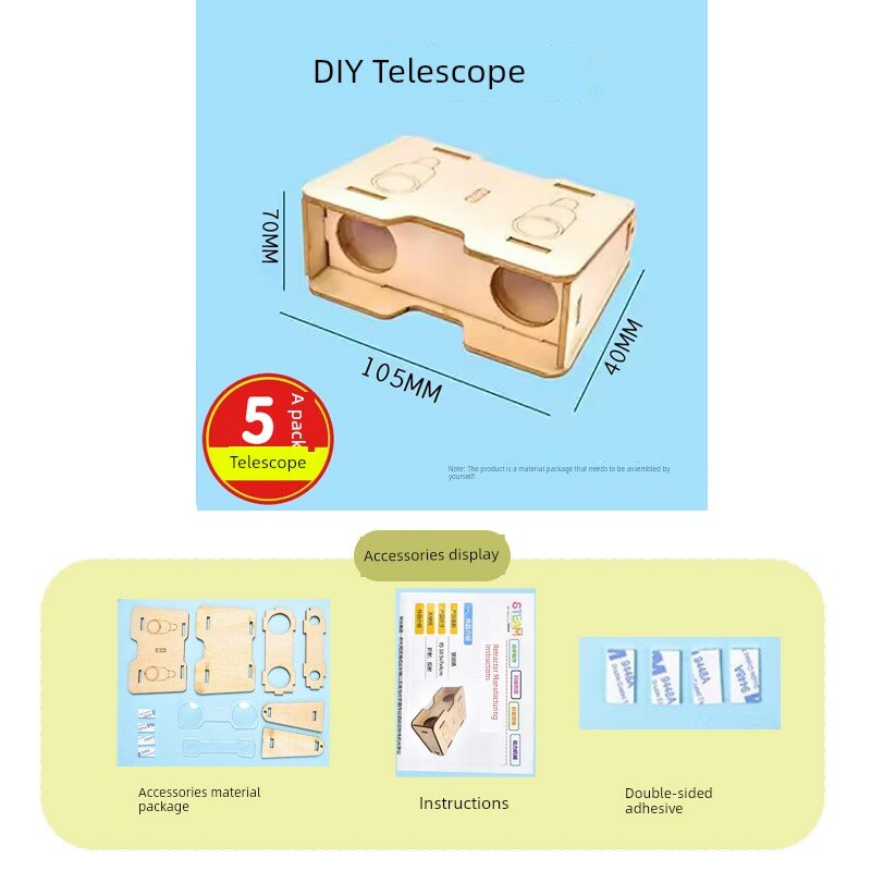 Набор материалов для сборки домашнего телескопа, 5 упаковок, материалы для научных экспериментов учеников