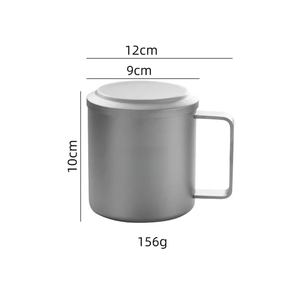 Титановая кружка 450 мл, 401-500ml, Серый