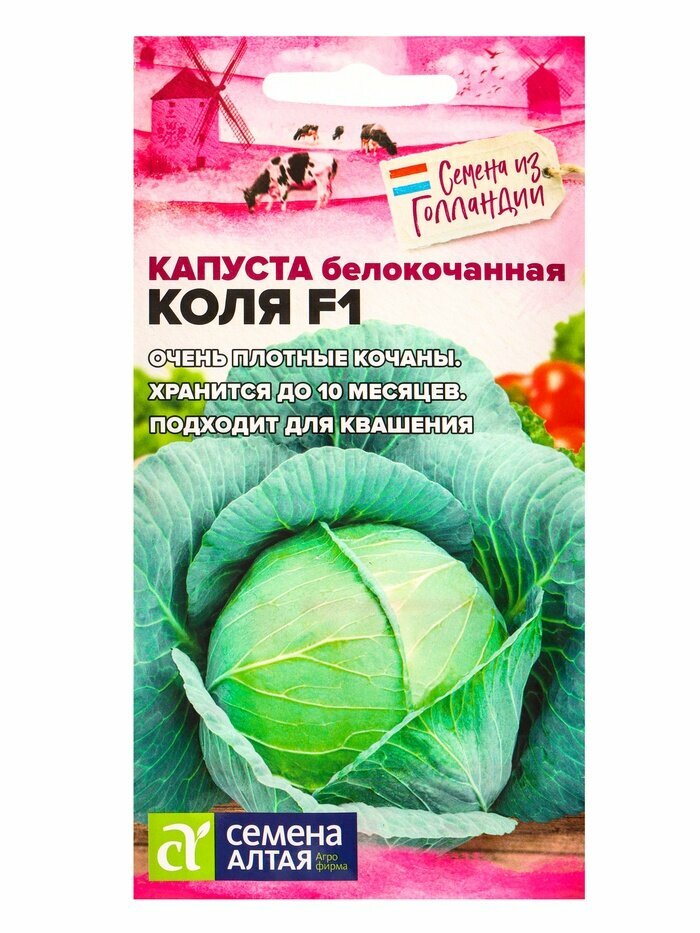 Семена Капусты белокочанной "Коля", ц/п, F1, 15 шт, ( 1 упаковка )