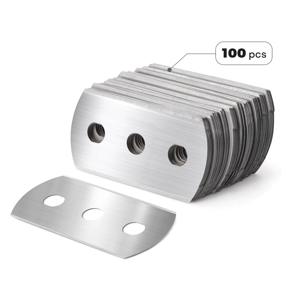 EHDIS 100 шт, сменные лезвия для резки с 3 отверстиями, двухсторонние острые запасные лезвия из углеродистой стали для автомобиля, нож для резки виниловой пленки