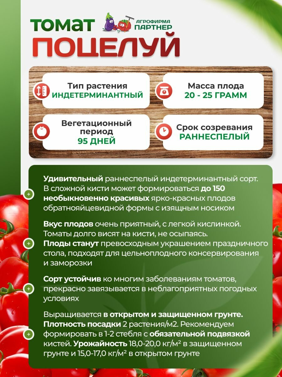 Семена томатов Агрофирма Партнер "Черри Монпансье", "Черри Поцелуй", набор 20 шт. — фото 1