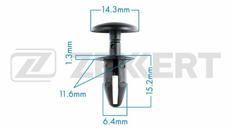 Клипса крепёжная. Zekkert. 10 шт. General Motors. ( цвет черный)