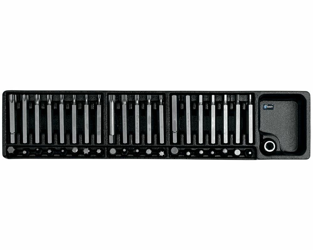 Набор вставок-битов HEX, TORX, SPLINE силовых 30/75мм 41 пр. в ложементе для тележки AIST 0-401641 набор битов 10 мм разнопрофильных для ударной отвертки