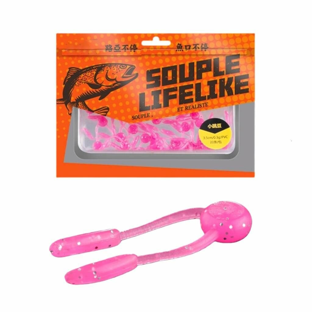 20 упаковок мягких рыболовных приманок