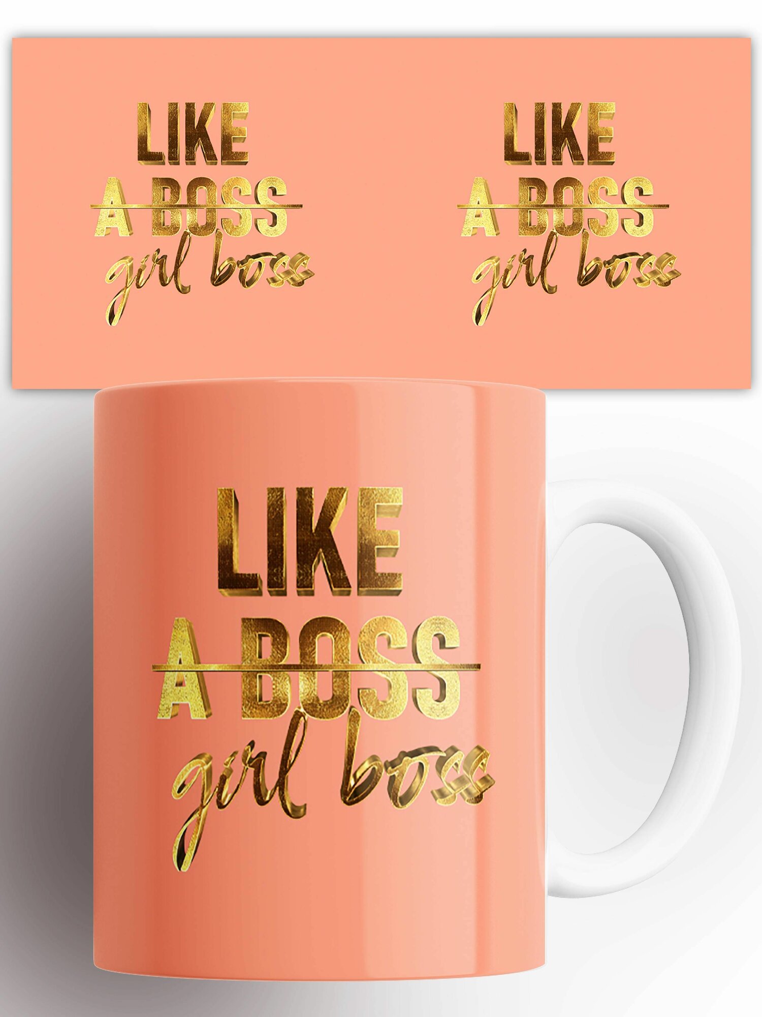 Кружка с принтом like a boss girl boss Как босс девушка босс 330 мл