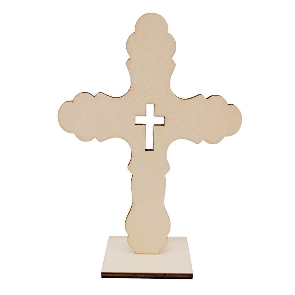 Упаковка из 10 деревянных крестов для ремесел и украшения дома незаконченные с подставками в 6 вариантах