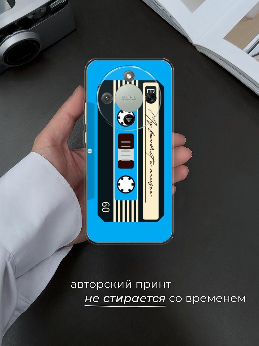 Силиконовый чехол на Honor X9d / Хонор X9d с принтом Синяя кассета — фото 1