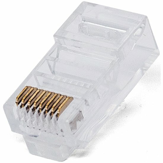 Коннектор Filum FL-NA-PLUG5E-1 RJ-45, 5E кат, 8p8c, 6 мкм, универсальный, уп/100 шт