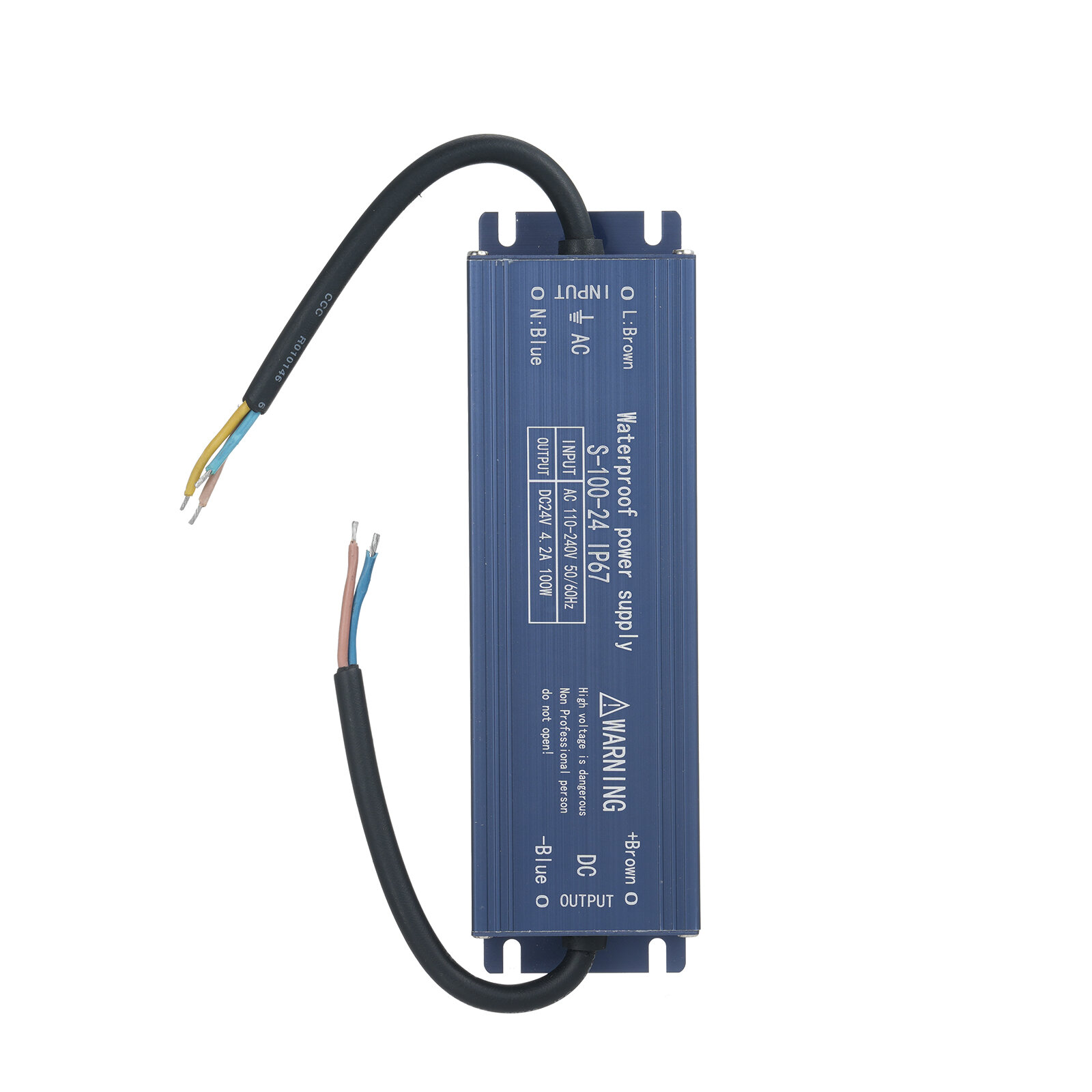 Трансформатор адаптер питания для светодиодных лент IP67 водонепроницаемый LED Driver Switch Power Supply AC 110V-240V DC 24V 100W 4.2A стабильное напряжение для наружных световых коробок вывесок размер 182*52*20mm алюминиевый корпус