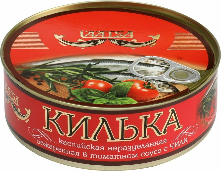 Р/к килька LAATSA каспийская в остром томатном соусе с чили ж б (Россия) 240г