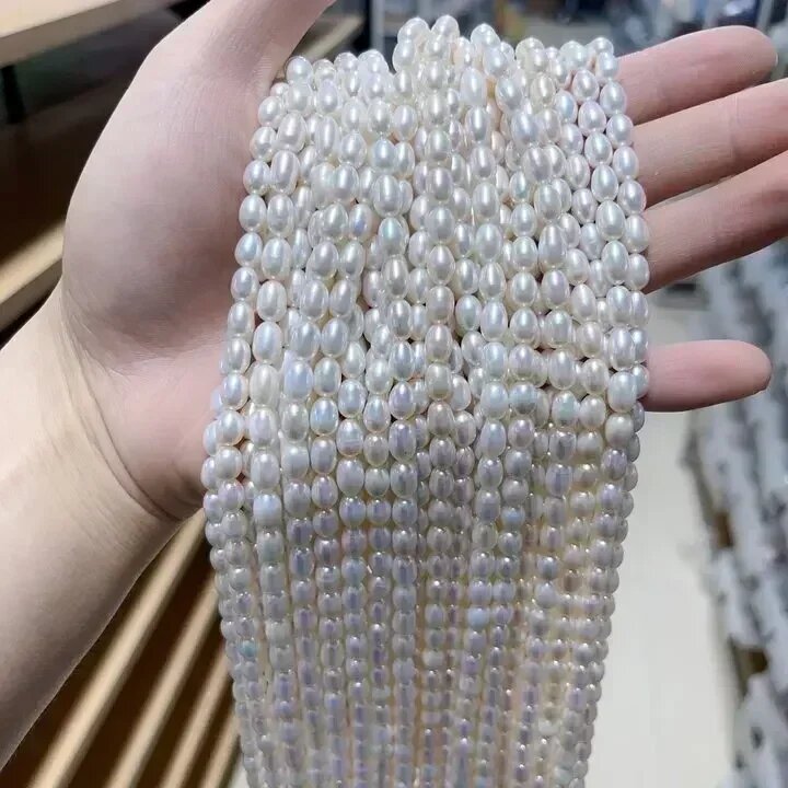 Фиолетовые натуральные пресноводные жемчужины 5-6 мм белый