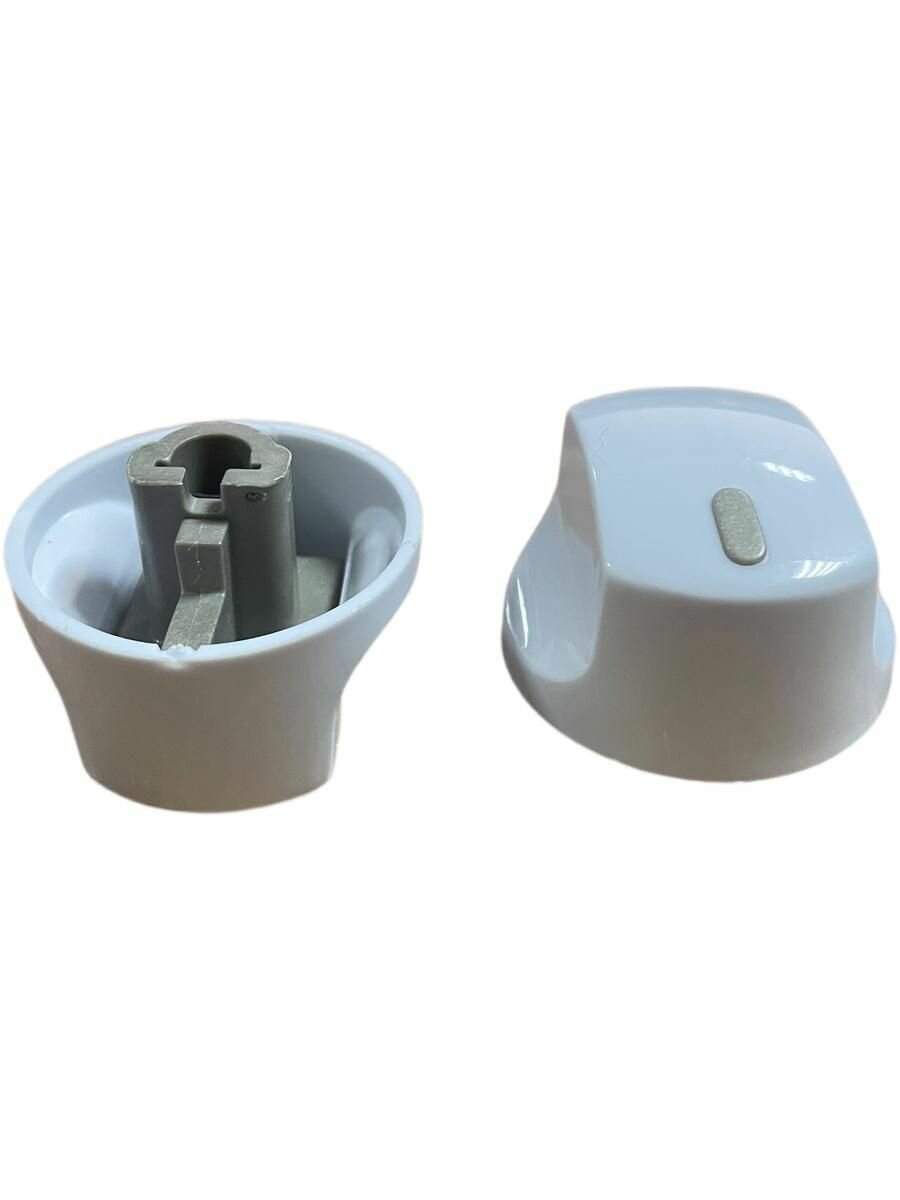 Ручка плиты крана Гефест 5100,5102,5140 белая бочка короткий шток 5100.55.0.000 + зажим в ручку в подарок,1 штука