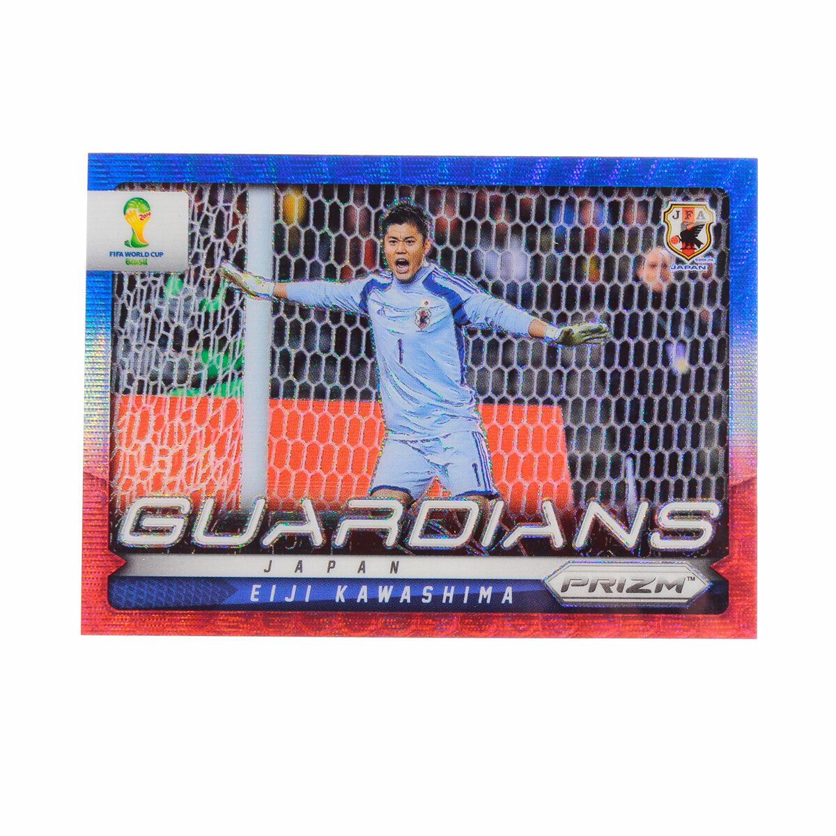 Коллекционная карточка Panini Prizm FIFA World Cup 2014: #G-16 Eiji Kawashima - Guardians Blue Red Wave