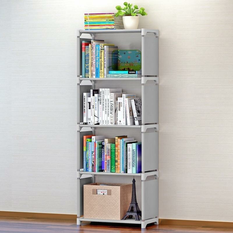 Многоярусный стеллаж, для гостиной и кухни, 5 полок, серый, 40x26x124см