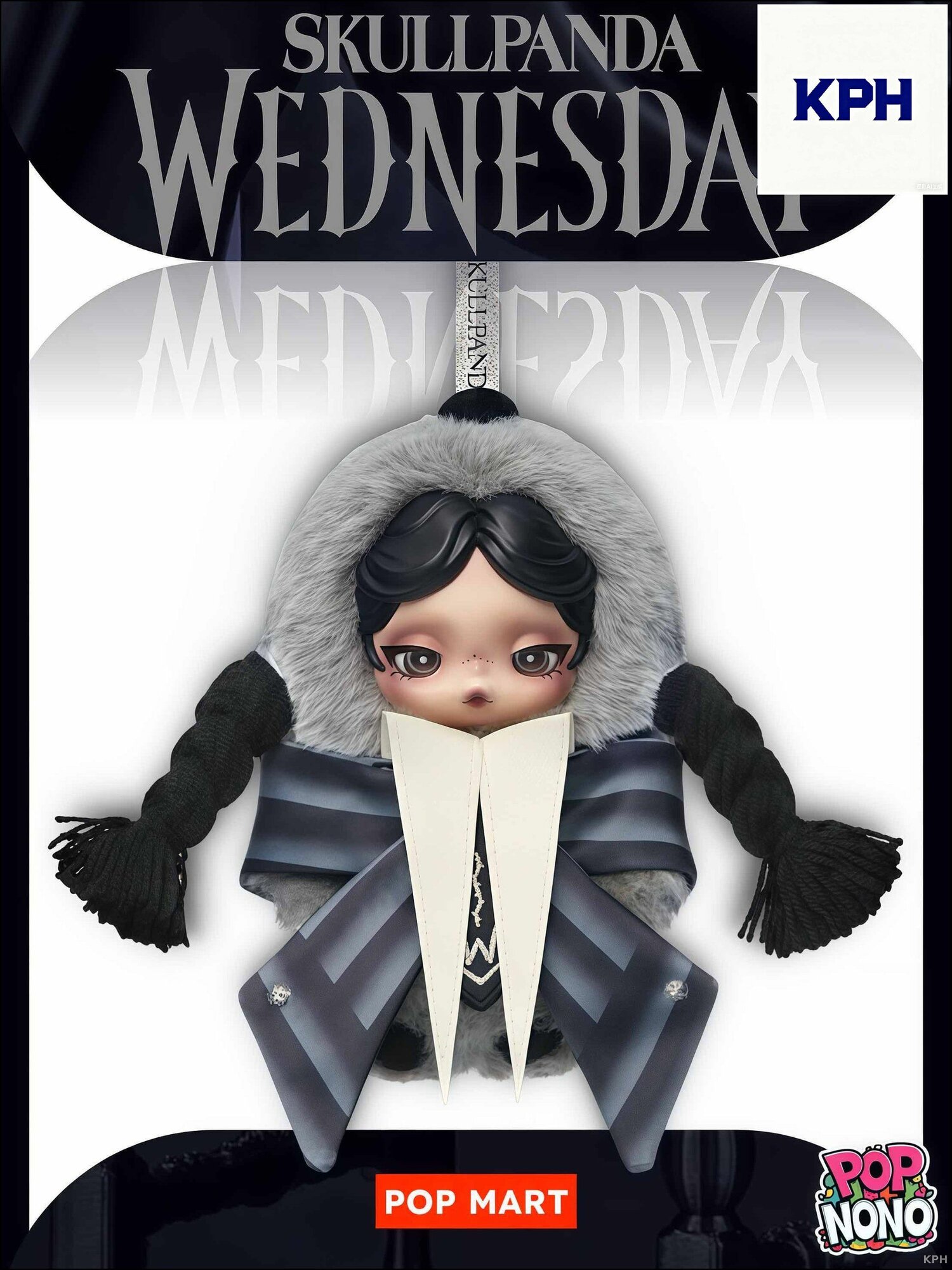 Эксклюзивный плюшевый коллекционный SKULLPANDA Wednesday в версии формы Академии Невермор