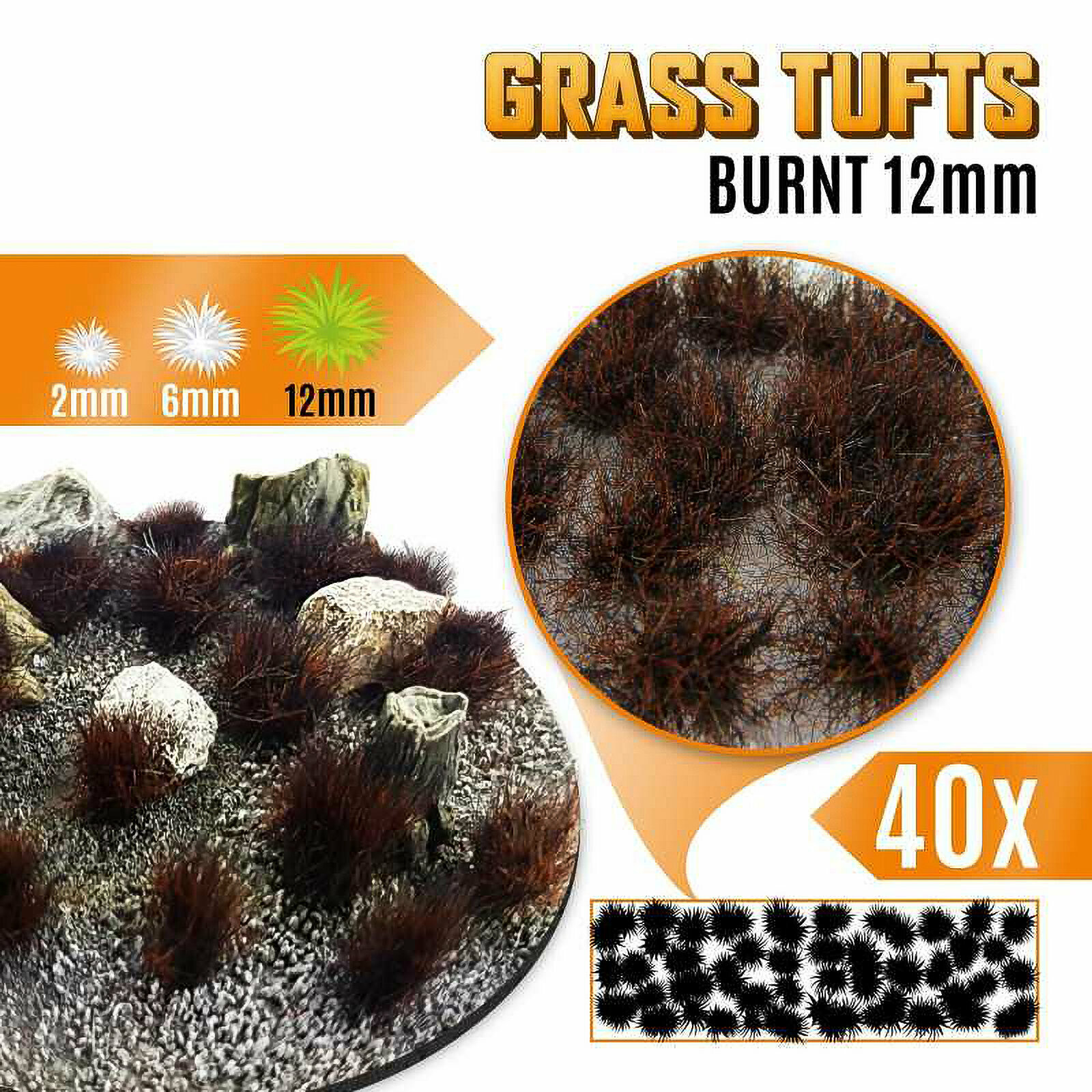 Пучки травы для моделирования Green Stuff World Grass Tufts 12 mm Burnt