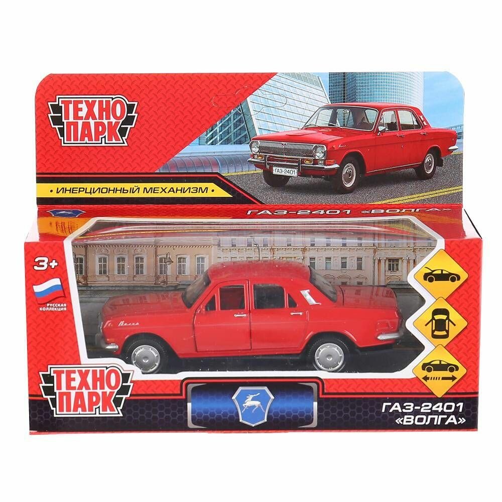 ТехноПарк Машина Газ-2401 Волга, металлическая, инерционная 12 см