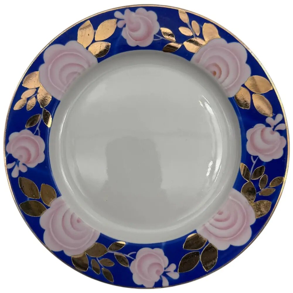 Тарелка десертная "Розы", 20 см, худ. Орлов Владимир, 1974-1984 гг, Южноуральский ФЗ (ЮФЗ), СССР