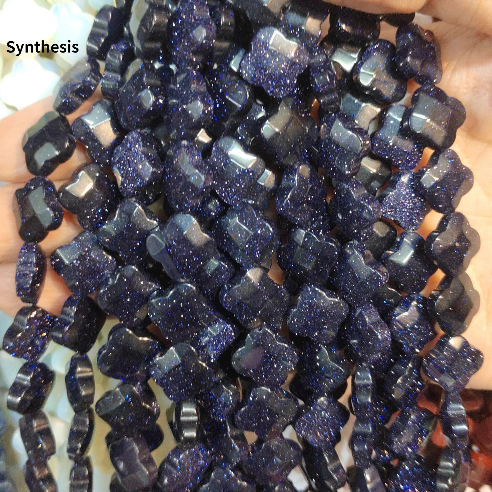 Бусины из натурального камня тигровый глаз авантюрин 14 мм Фиолетовый, Blue sandstone