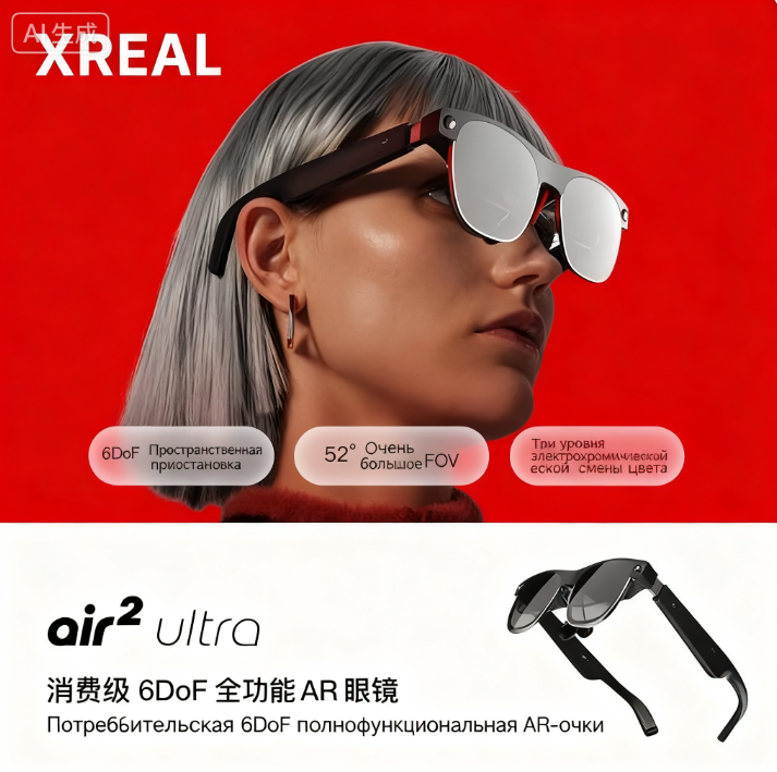 Полнофункциональные AR-очки XREAL Air 2 Ultra 6DoF Space hover Умные очки с электрохромной технологией AR