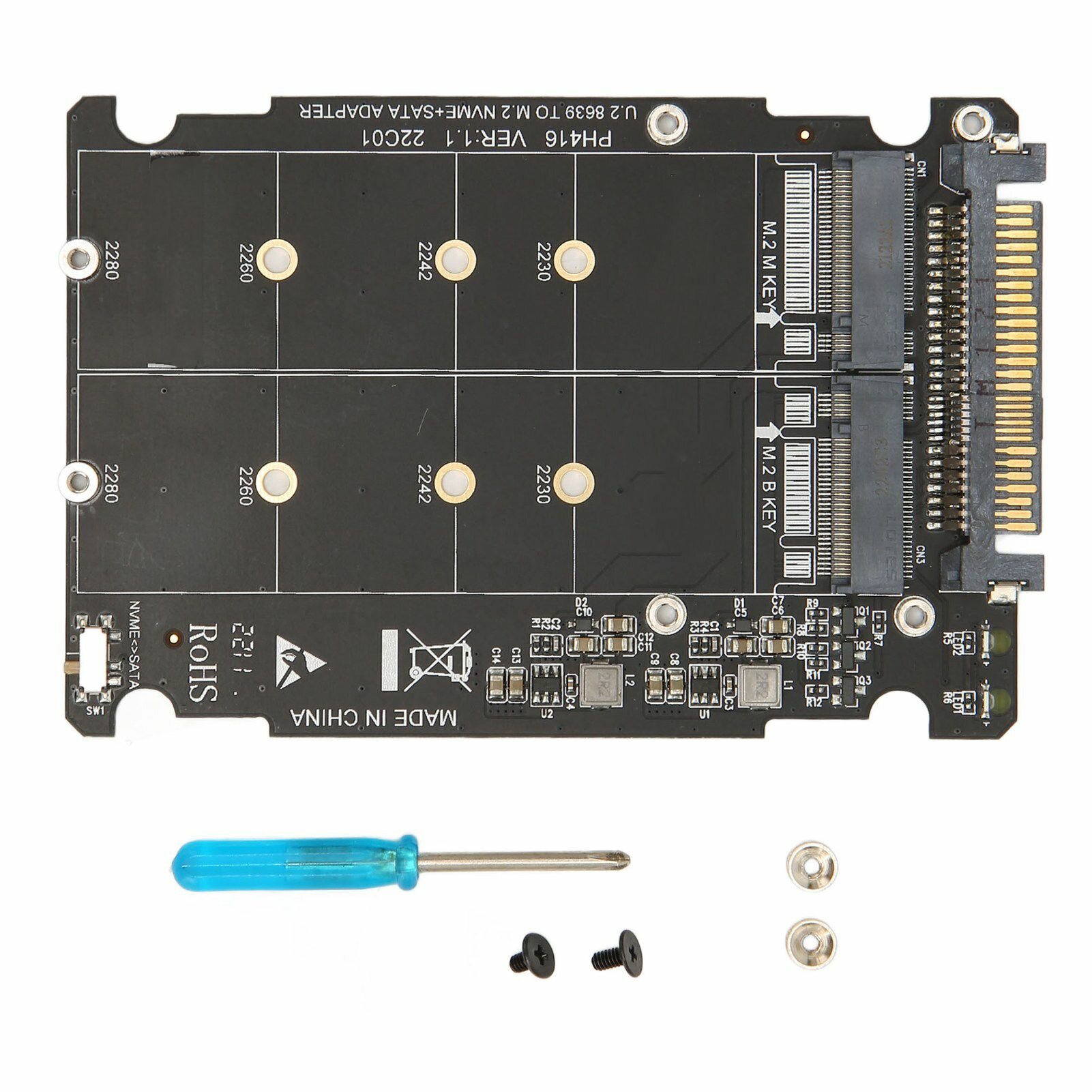 Адаптер NVMe U.2 to M.2/SATA, SFF-8639, 40 Гбит/с