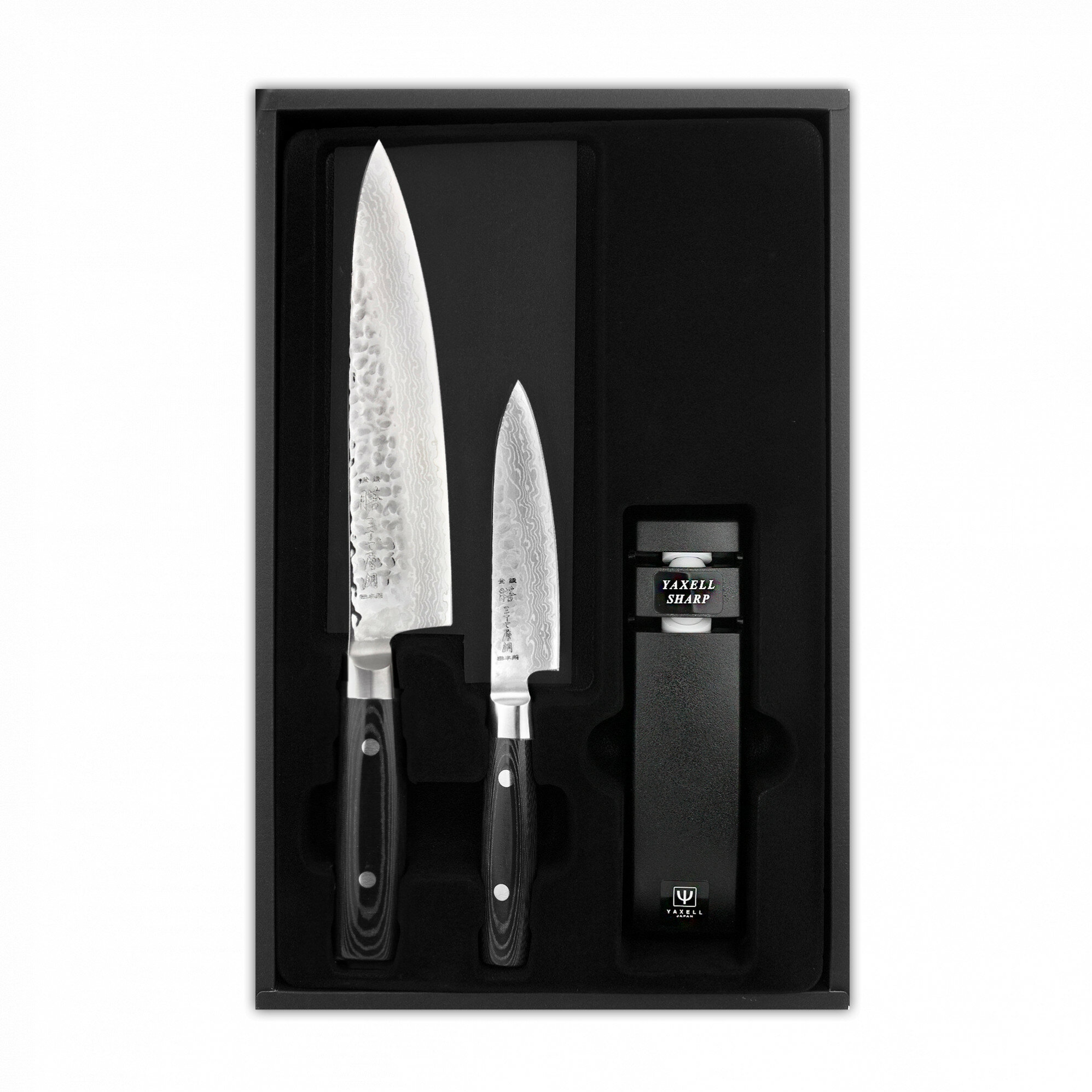 Набор из 2-х кухонных ножей с точилкой, дамасская сталь YA35500-003 Zen