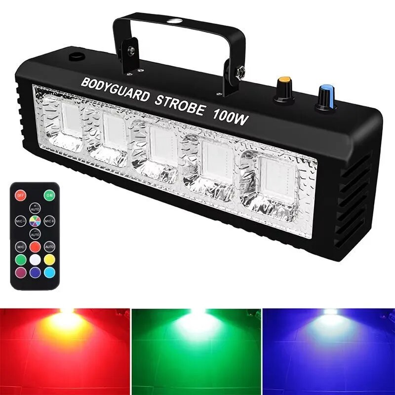 Стробоскоп для дискотеки Bodyguard Strobe 100W светодиодный с пультом управления для ночного клуба