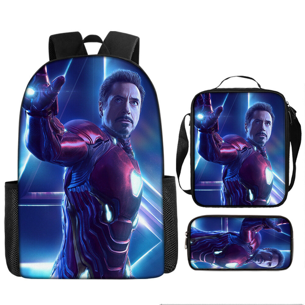 Трансграничный бестселлер: рюкзак «Мстители», набор школьных сумок из трех предметов для учащихся начальной и средней школы, рюкзак с цифровой 3D-раскраской