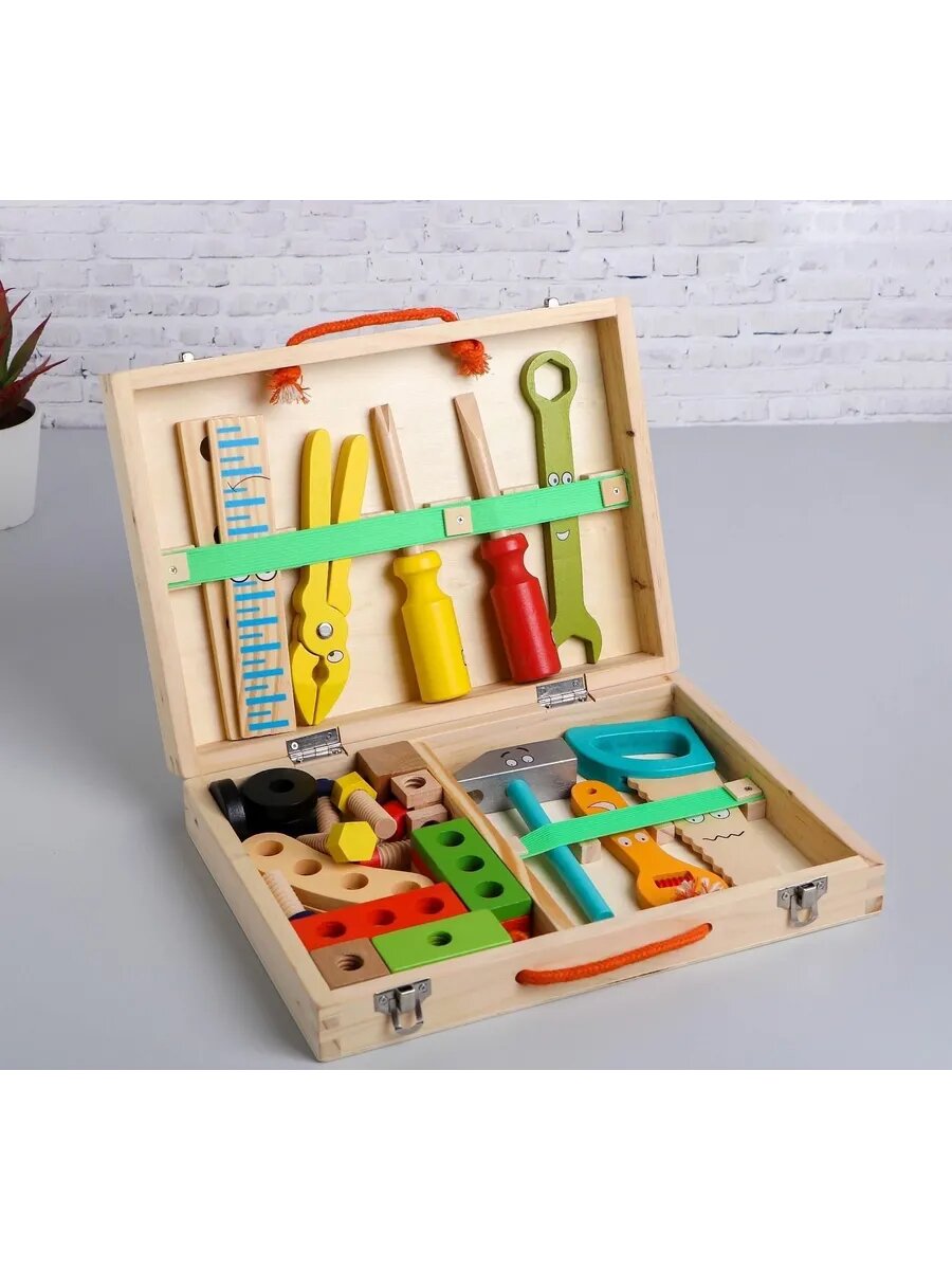 Развивающая игра Набор плотника + конструктор в чемоданчике