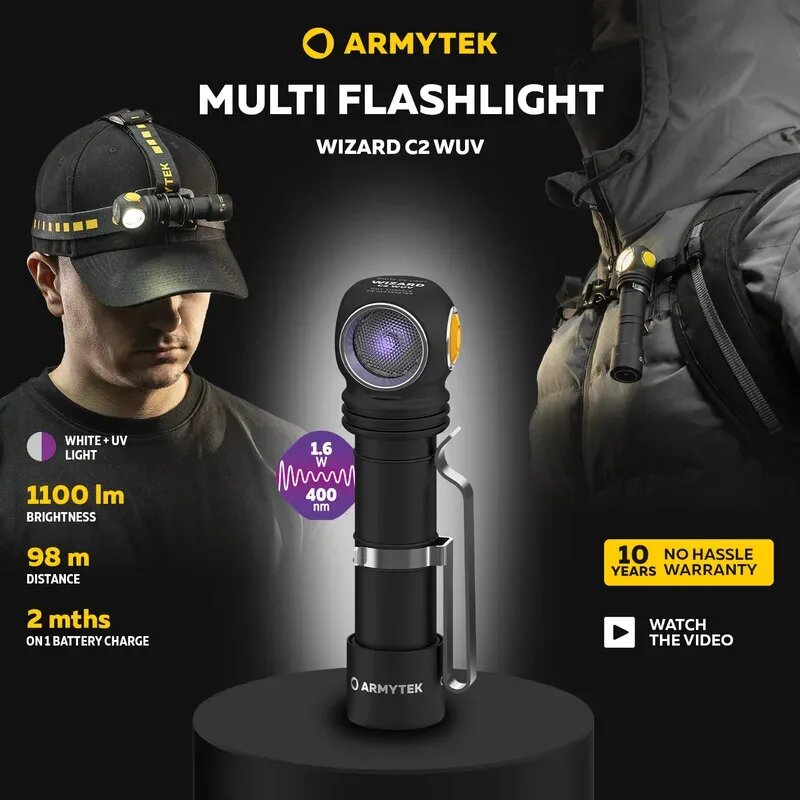 Налобный фонарь Armytek Wizard C2 WUV 3в1