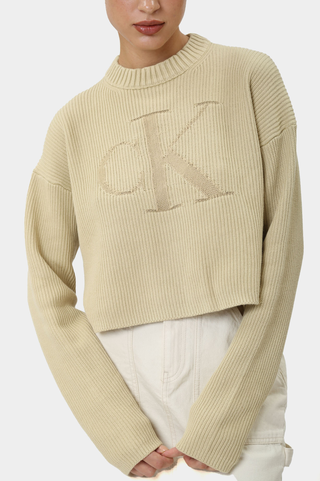 Свитер Calvin Klein Jeans, размер M, , бежевый — фото 1