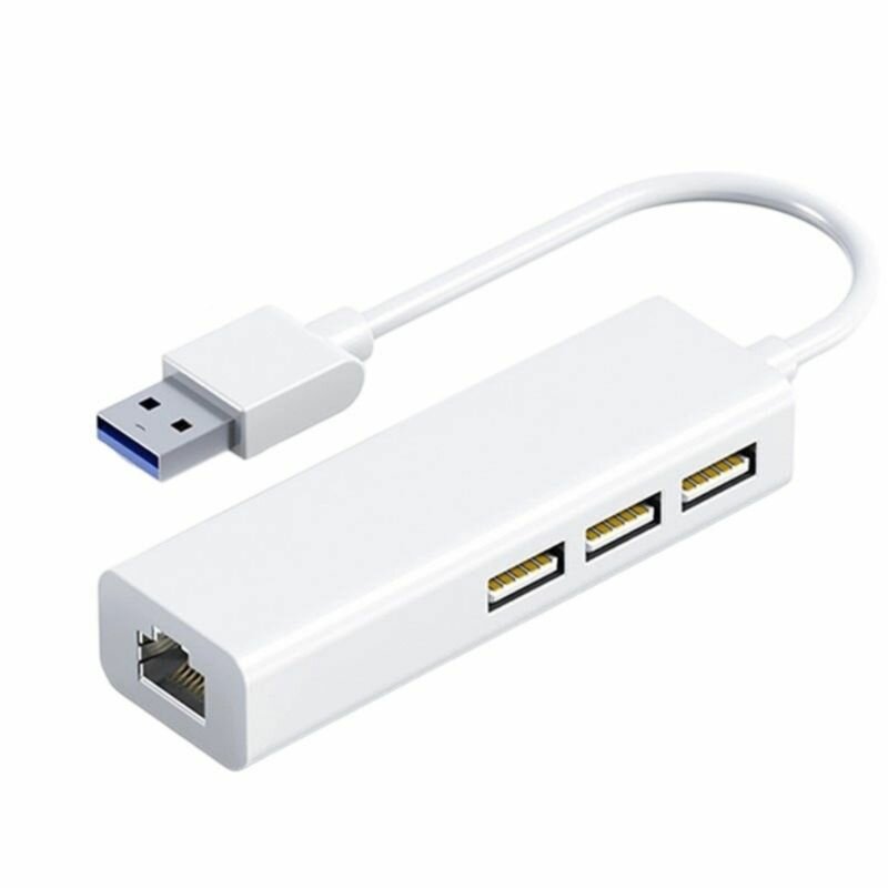 USB-C/A на RJ45 адаптер с 3 портами USB, - USB-штекер