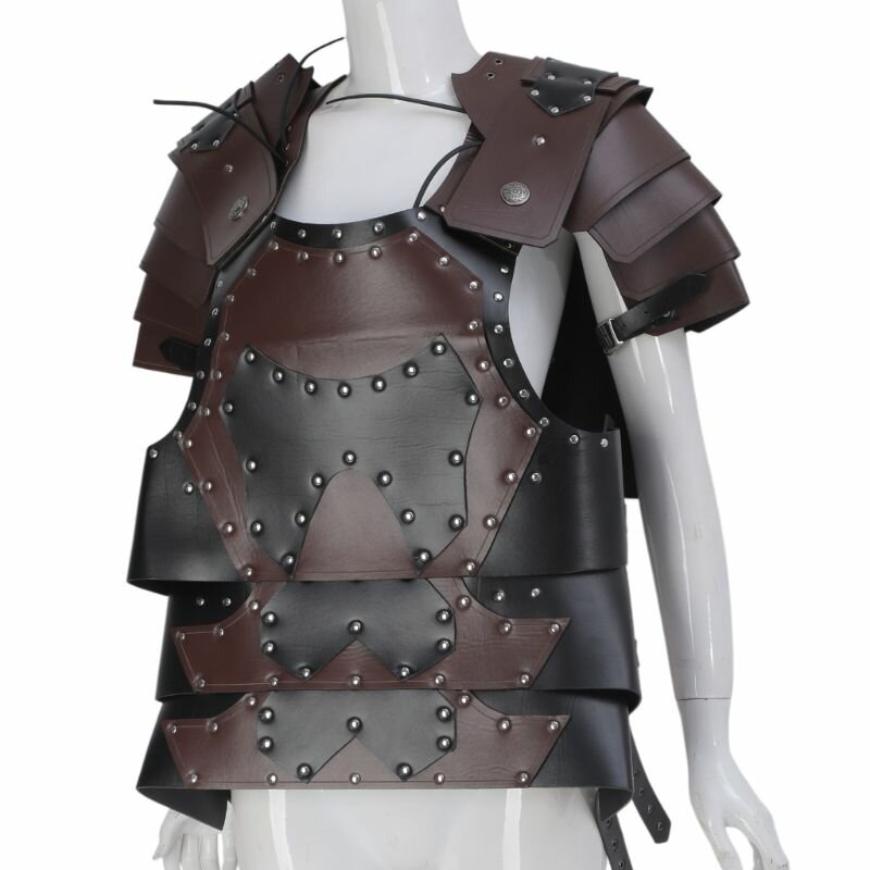 Кожаные Доспехи Для Косплея Средневекового Скандинавского Воина-Викинга-Коричневый Комплект